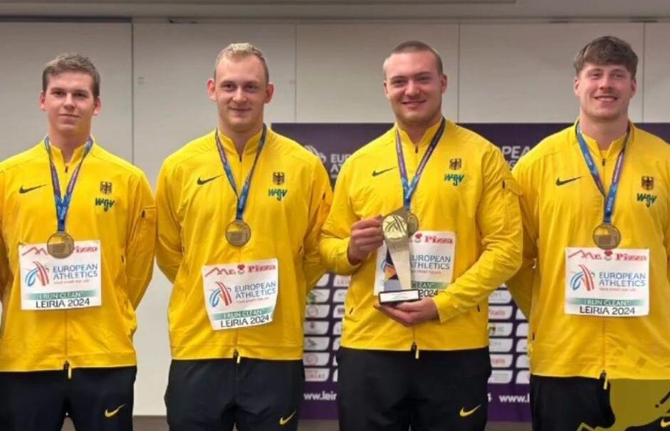 So gewann Jakob Eberler von der LG Landkreis Roth Gold beim Werfer ...