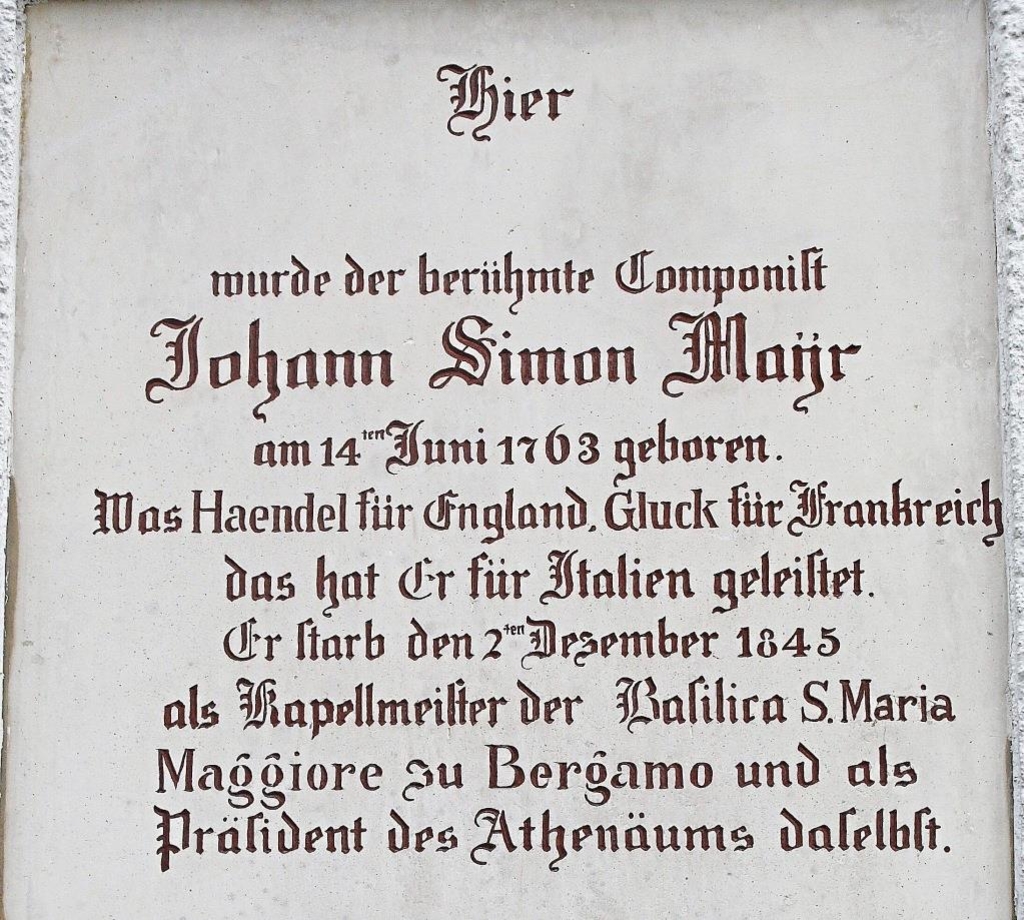 Am 14. Juni 1763 wird der Mendorfer Komponist Johann Simon Mayr geboren