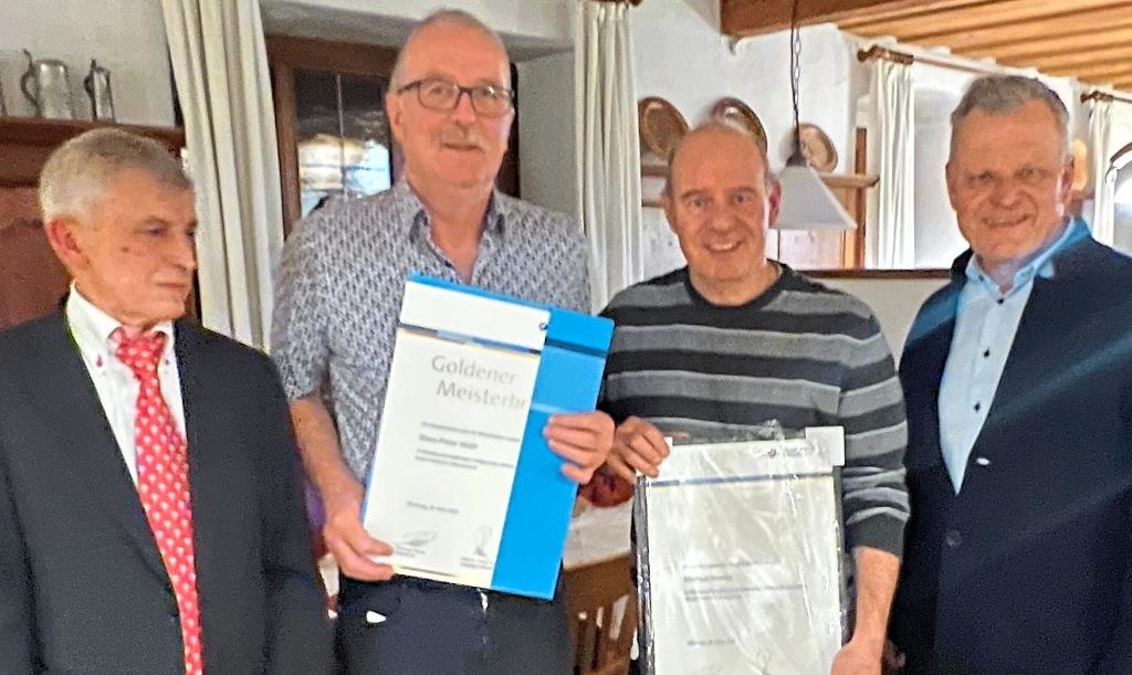 Goldene Meisterbriefe für Peter Wölfl und Michael Drexler